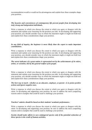 Gre analysis-of-an-issue-essay-list-1 | PDF | College Planning ...