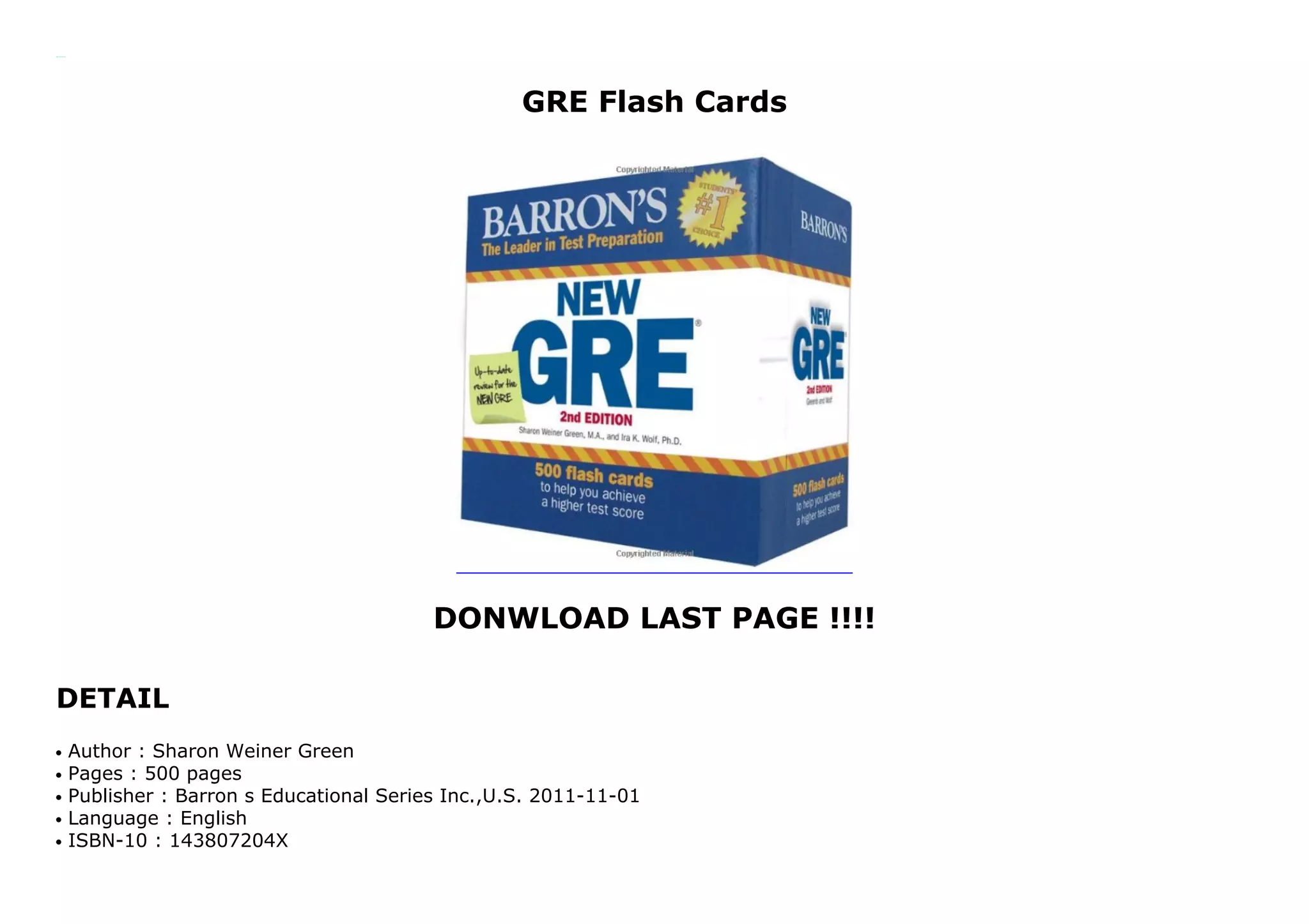 GRE Flash Cards | PPT