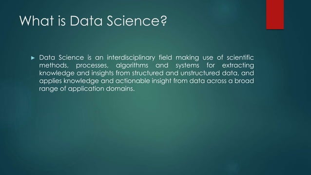 INTRODUCTION TO DATA SCIENCE -CONCEPTS.pptx | Information Services ...
