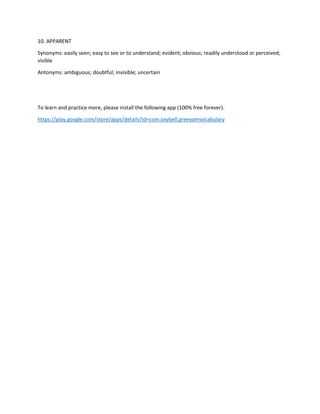 Gre 800 High Frequency Words | PDF