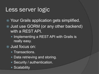 Single-page applications and Grails | PPTX | Web Development | Internet