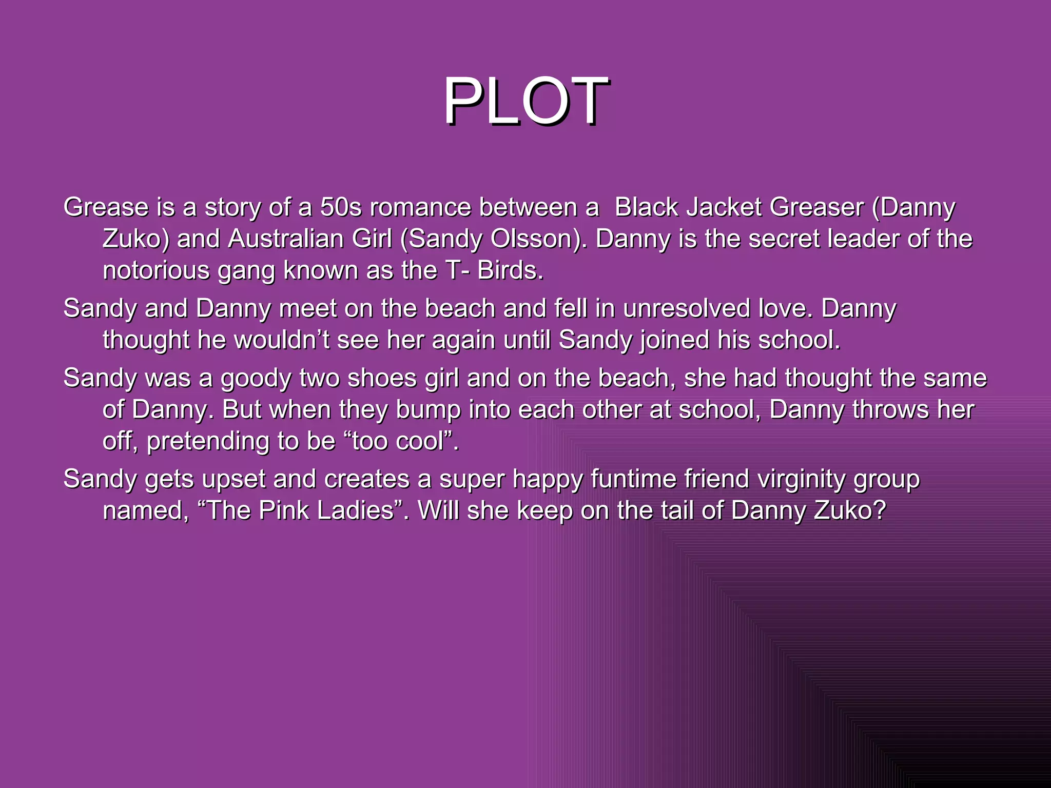 Grease, The Musical | PPT