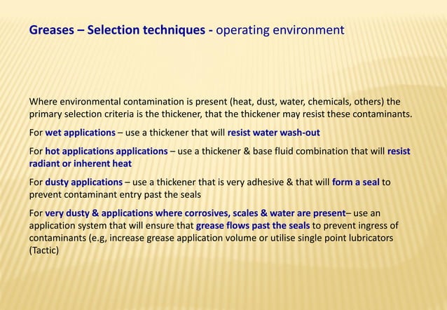 Grease selection techniques | PPT