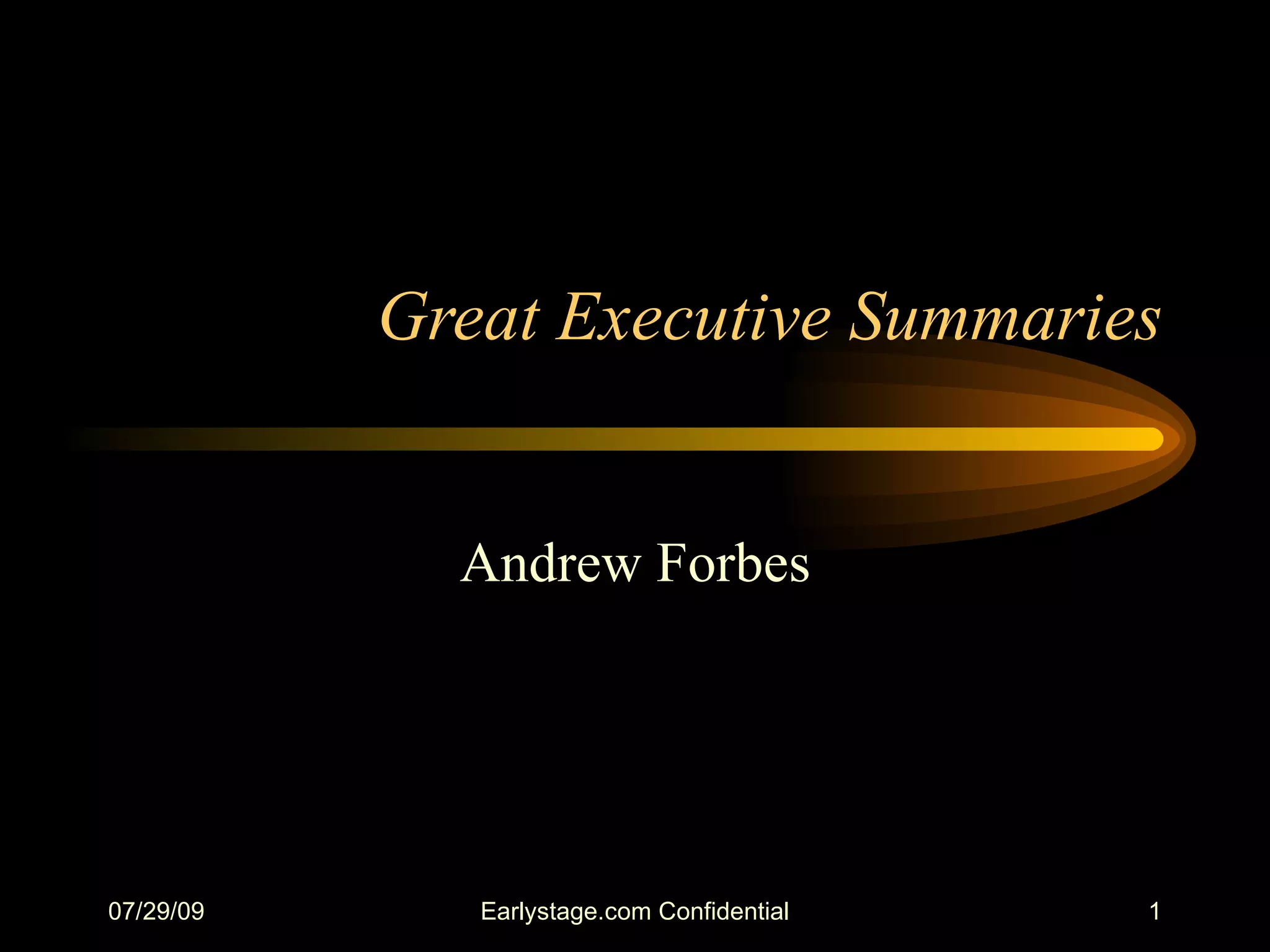 Great Executive Summaries | PPT