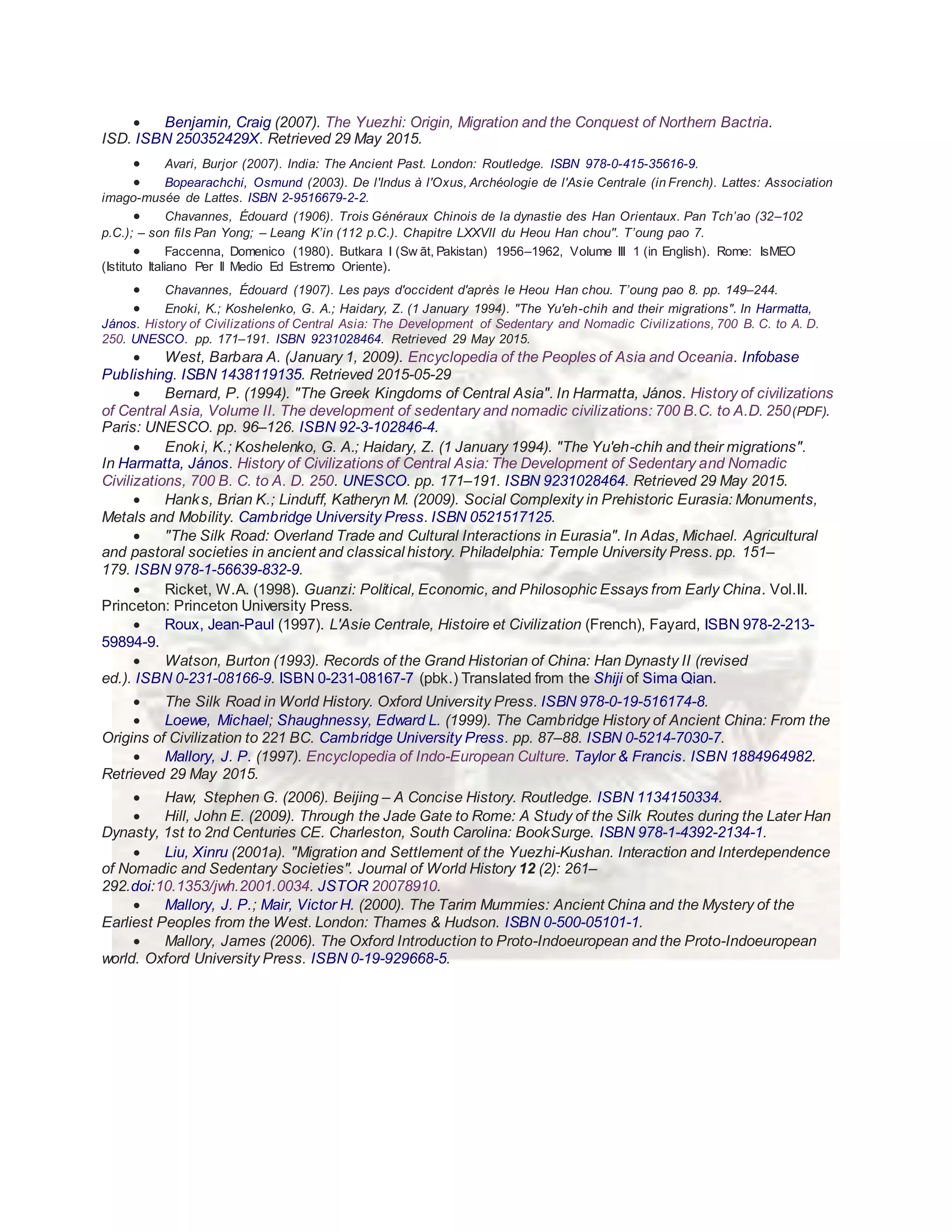 Great yuezhi migration from tarim besin | DOCX