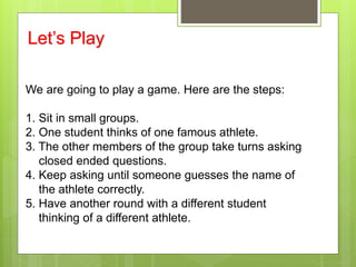 PPT descriptive text 'great athletes' fase e | PPTX