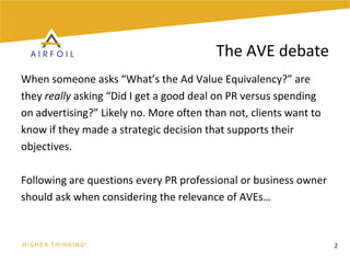 Great Ad Value Equivalency Debate | PPTX