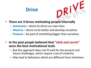 Great book about motivation "Drive" - by Dan Pink | PDF