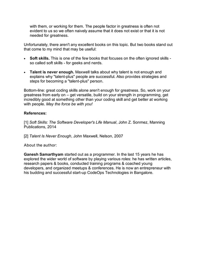 Great Coding Skills Aren't Enough | PDF | Programming Languages | Computing