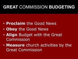 Great Commission Budgeting | PPT