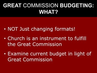 Great Commission Budgeting | PPT