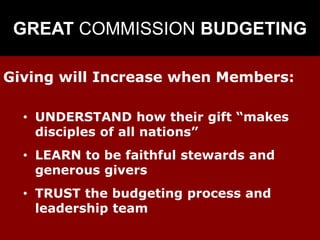 Great Commission Budgeting | PPT