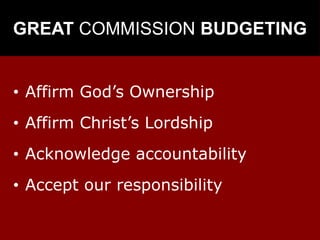 Great Commission Budgeting | PPTX