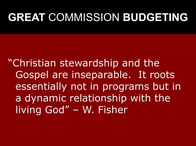 Great Commission Budgeting | PPT