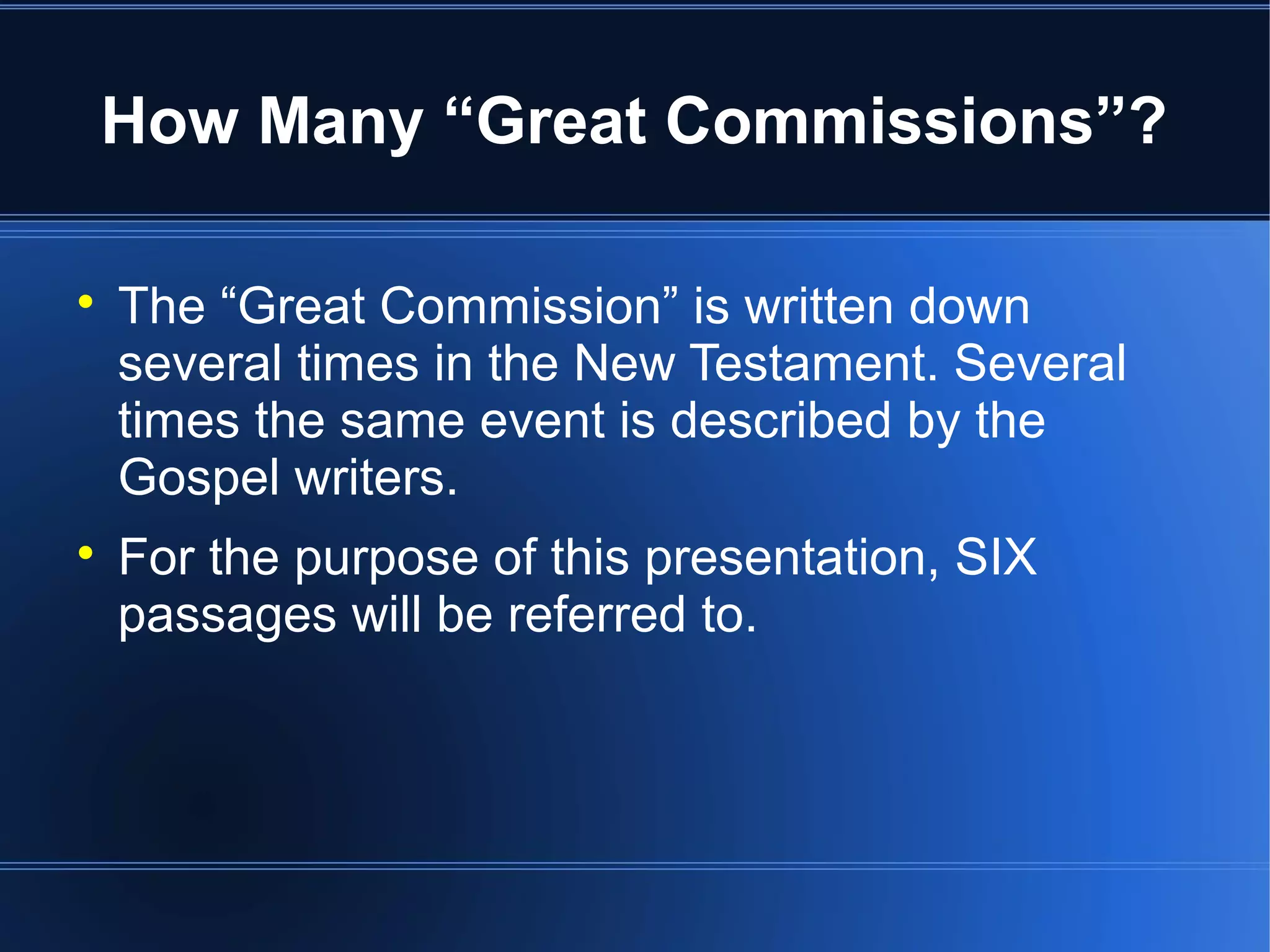 The Great Commission(s) | PPT