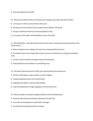 Great depression and roaring 20s quiz revised 2013 | DOCX