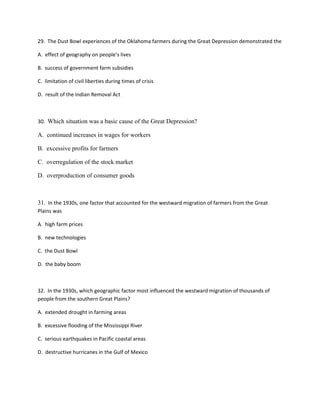 Great depression and roaring 20s quiz revised 2013 | DOCX