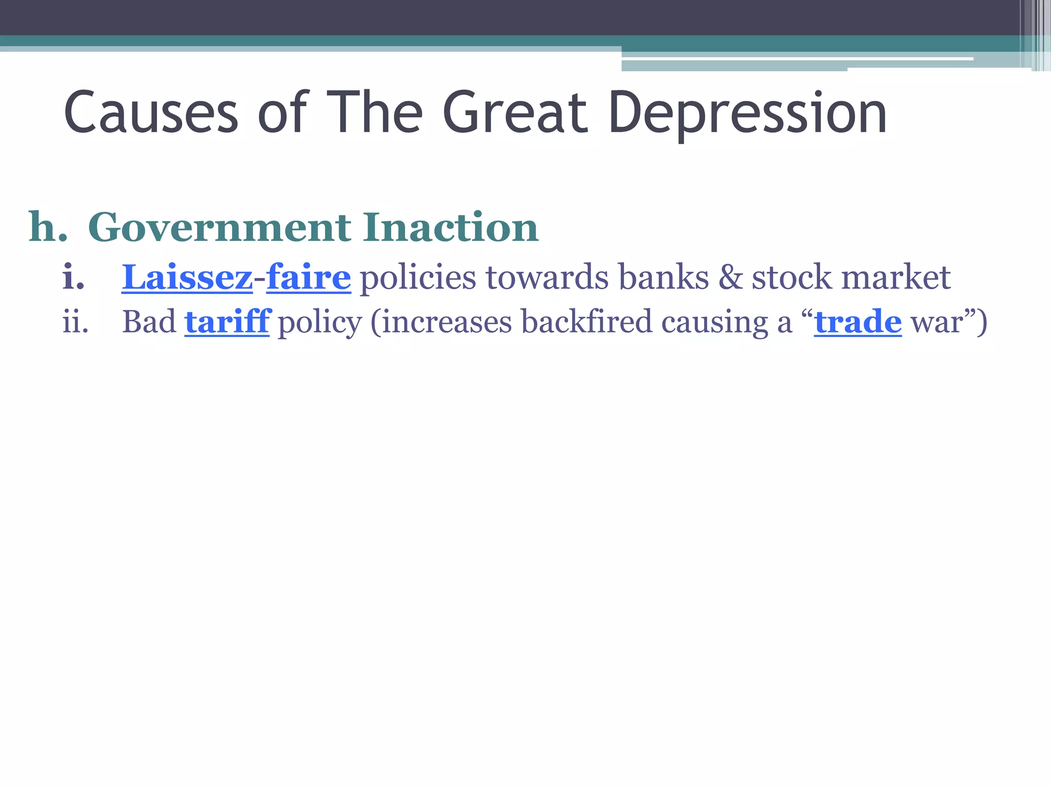 Causes of the Great Depression | PPTX