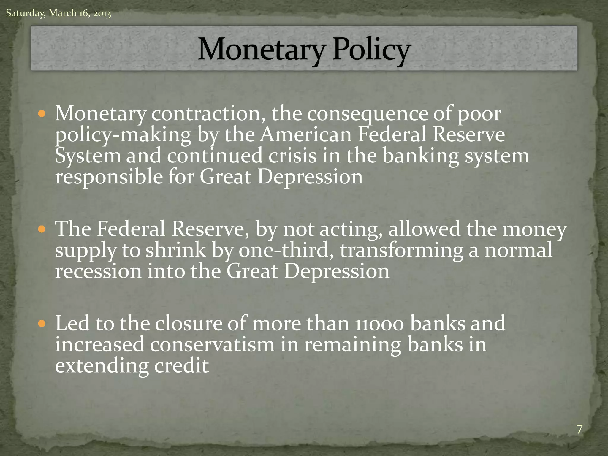 Great depression & financial crisis | PPTX