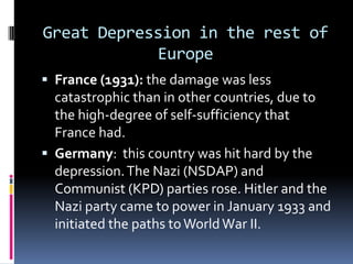 PPT - Great Depression in Europe - IIA2 | PPTX