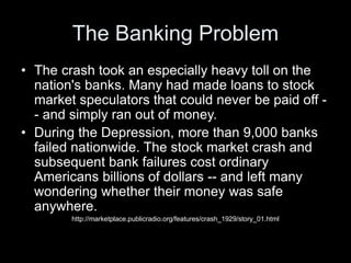 Great depression new deal | PPT | Consumer Banking | Personal Finance
