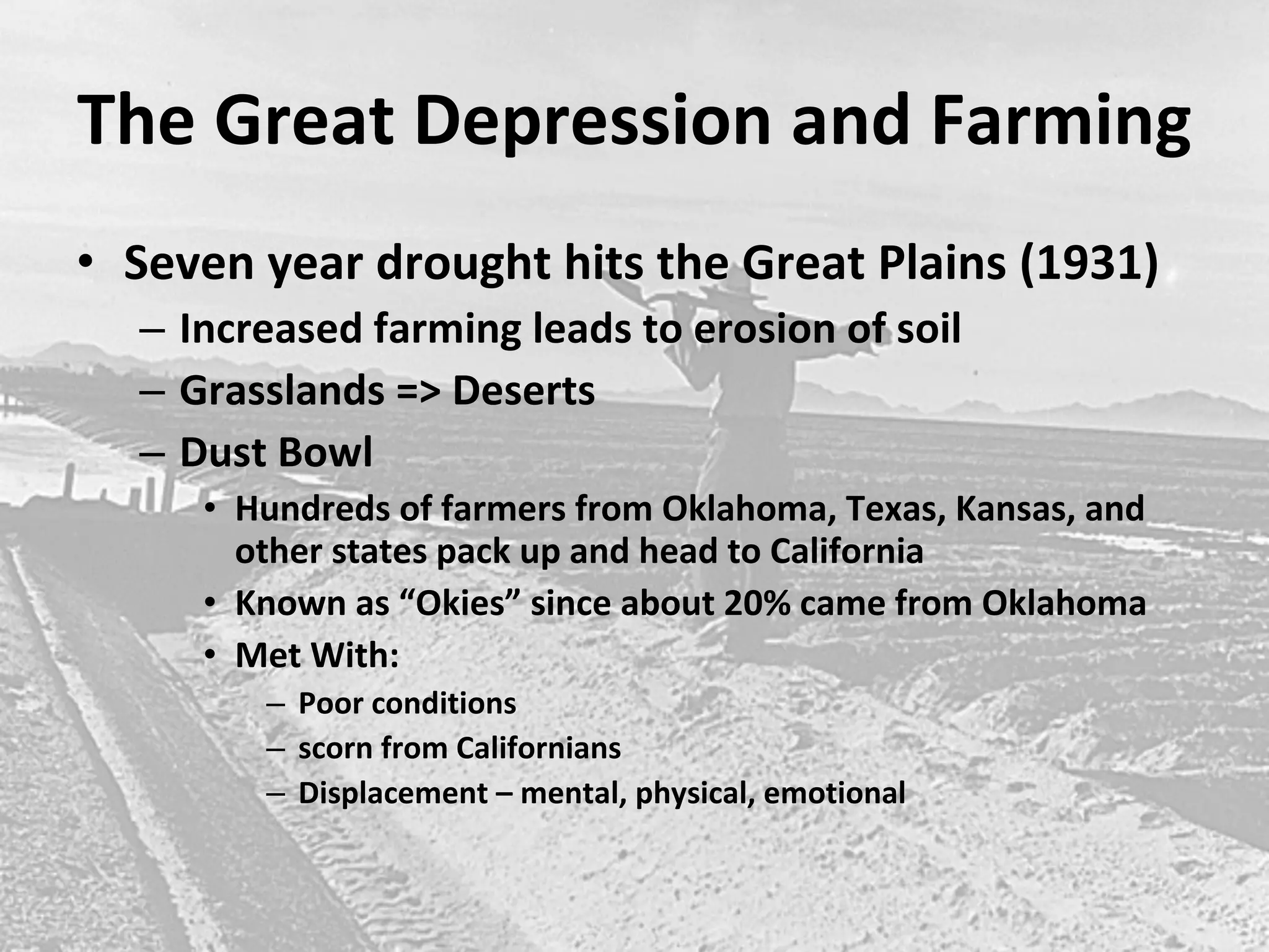 Great depression ppt | PPT | Agriculture | Industries