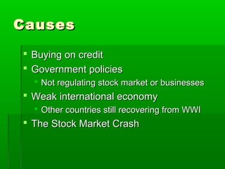 Great depression ppt presentation | PPT