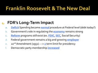 FDR and the New Deal Notes | PPTX