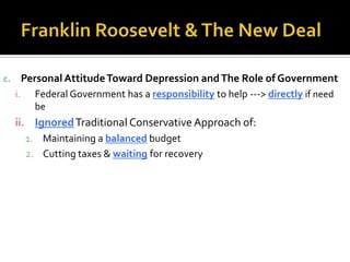 FDR and the New Deal Notes | PPTX