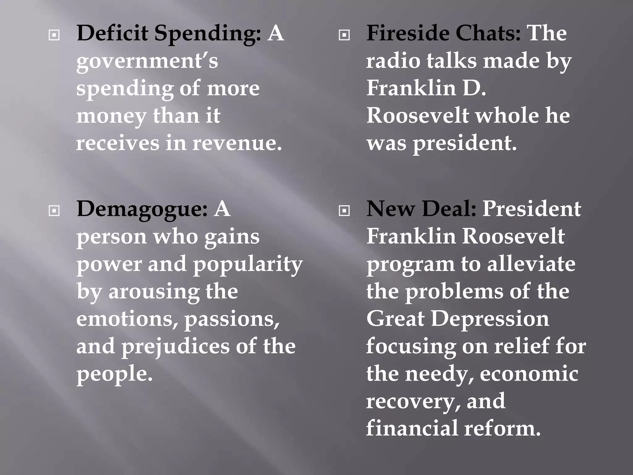 Great depression vocab | PPTX