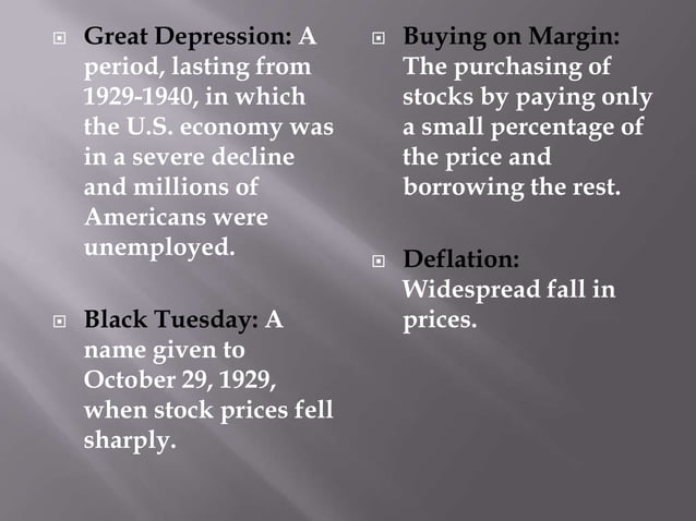 Great depression vocab | PPT
