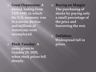 Great Depression Causes And Effects