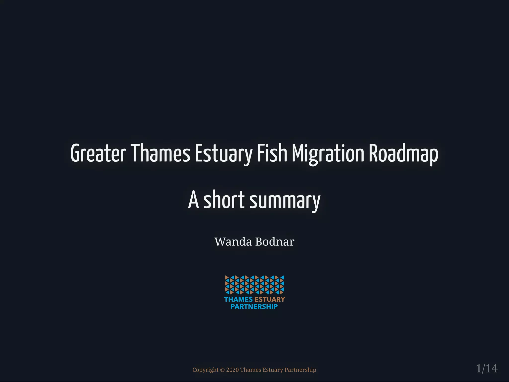 Greater thames estuary fish migration roadmap | PPT