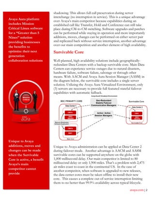 Avaya Aura® Communication Manager Greater than 5 Nines Availability | PDF