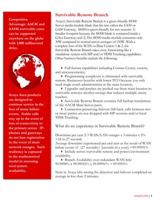 Avaya Aura® Communication Manager Greater than 5 Nines Availability | PDF