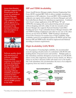 Avaya Aura® Communication Manager Greater than 5 Nines Availability | PDF