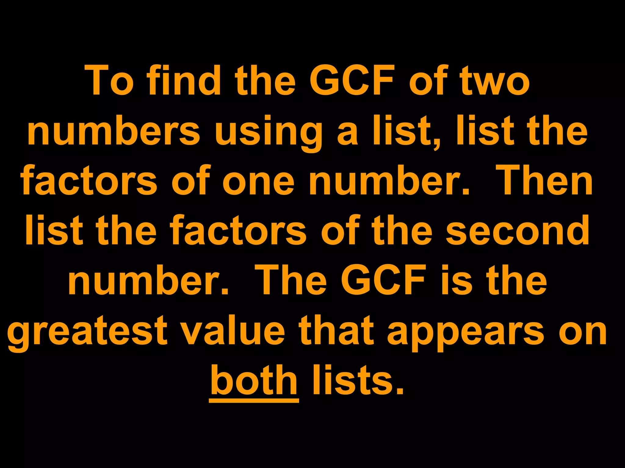 Greatest Common Factor | PPTX