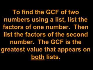 Greatest Common Factor | PPTX