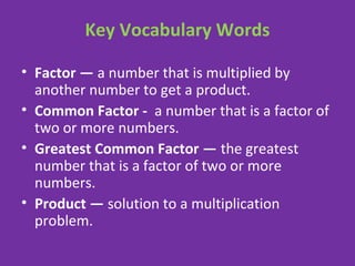 Greatest common factor | PPT