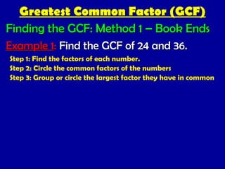 Greatest and Least Common Factors of .ppt