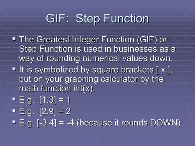 Greatest integer function | PPT