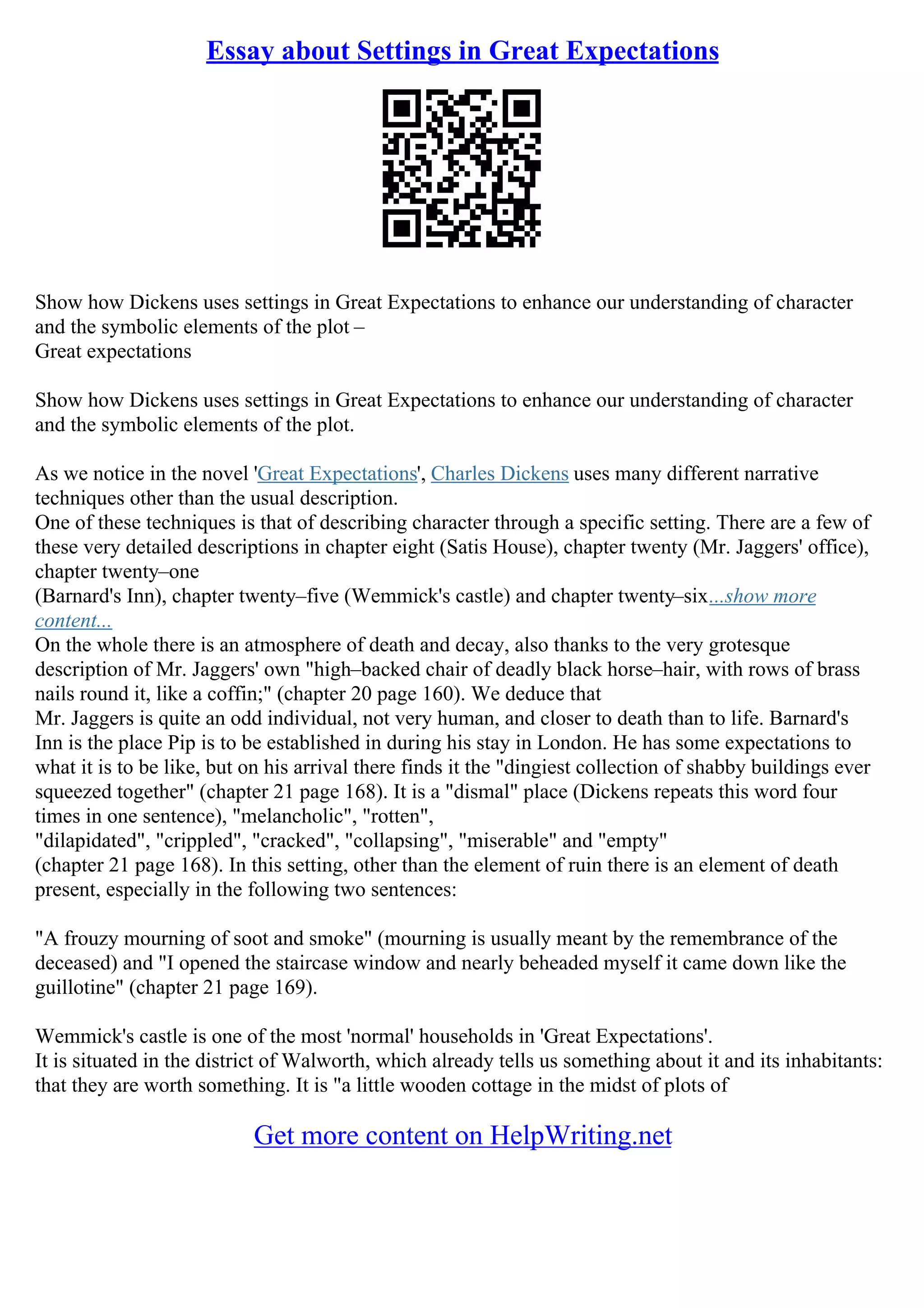 Great Expectations Book Review Essay | PDF