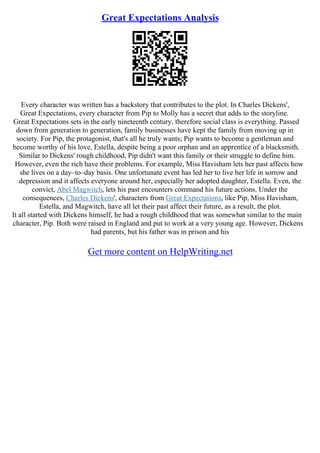 Great Expectations Book Review Essay | PDF