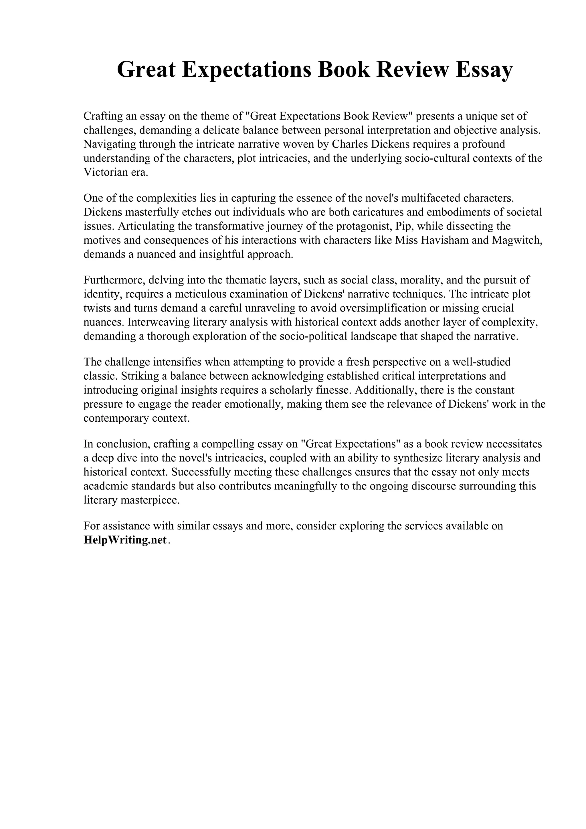 Great Expectations Book Review Essay.pdf