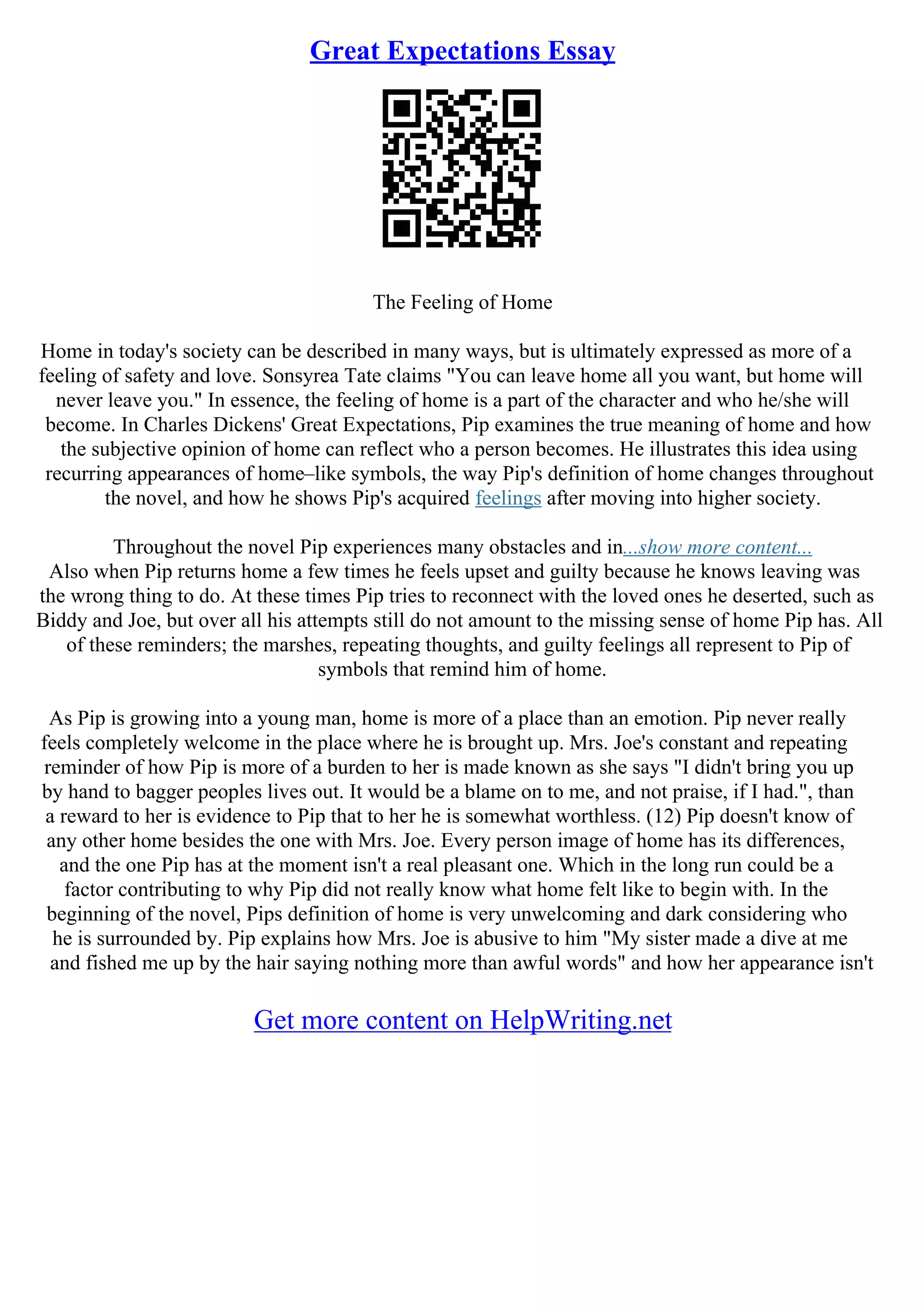 Great Expectations Essay | PDF