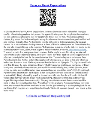 Great Expectations Essay | PDF