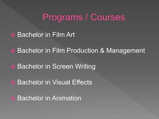 Great filmmaking schools | PPT
