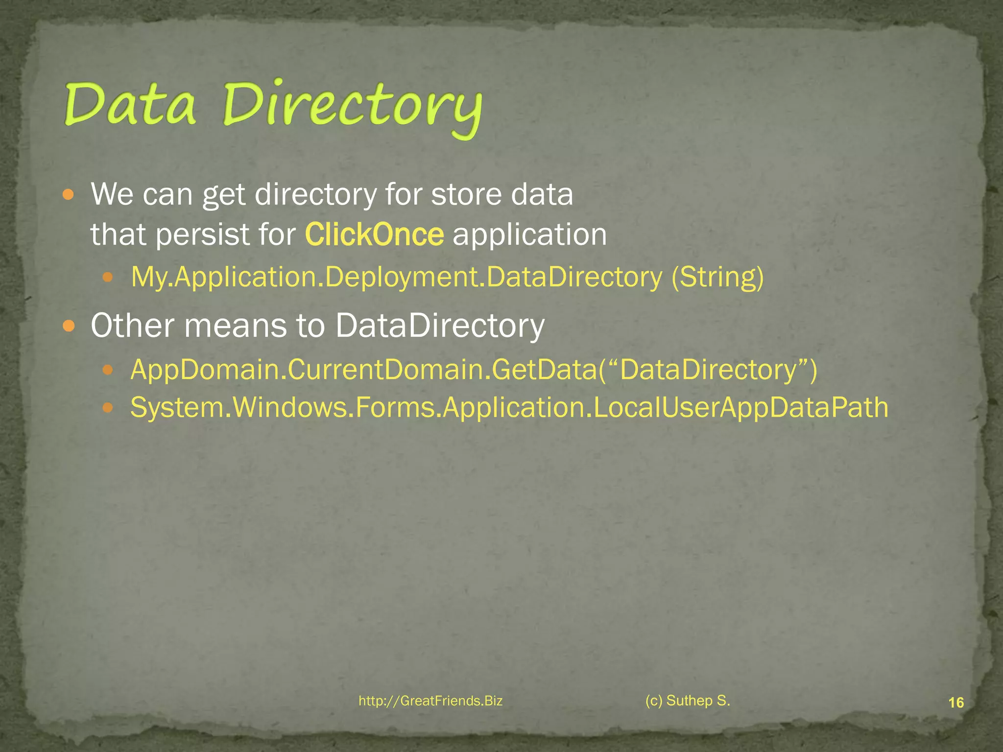 Advanced ClickOnce Deployment Techniques by Suthep S - GreatFriends.Biz | Operating Systems ...