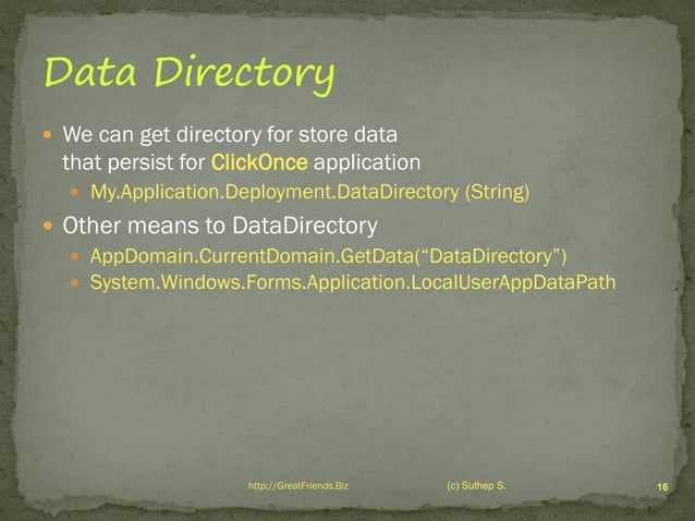 Advanced ClickOnce Deployment Techniques by Suthep S - GreatFriends.Biz | Operating Systems ...