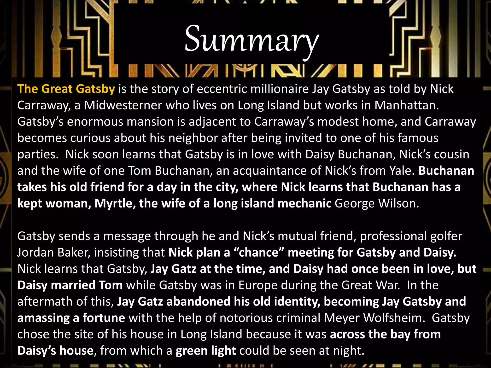 Great Gatsby: Introduction | PPT